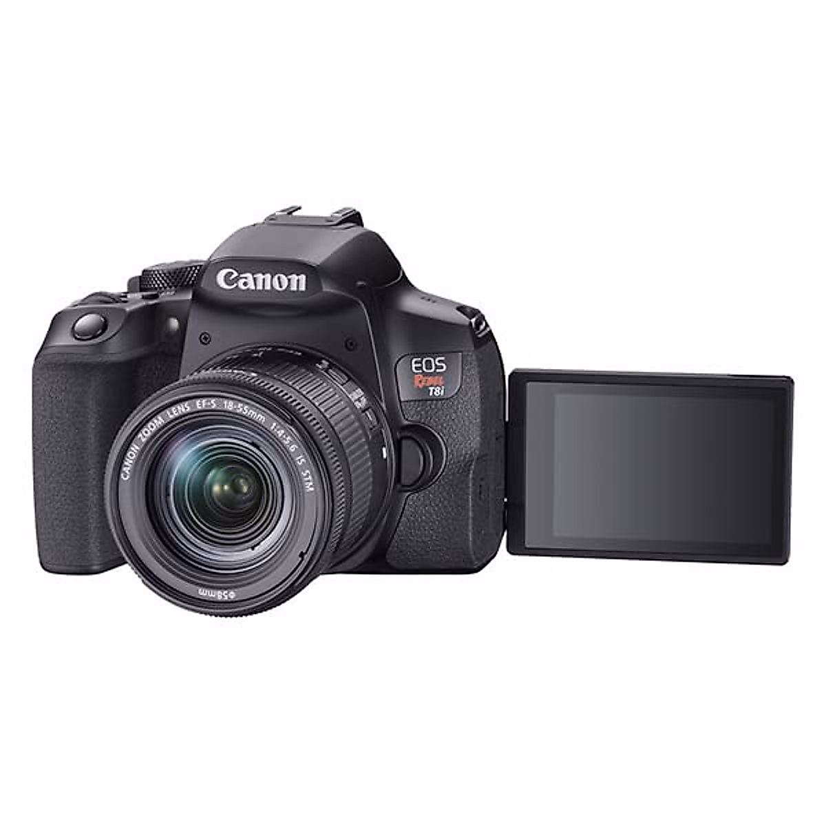 Canon EOS Rebel T8i DSLR Camera with 18-55mm Lens (3924C002) + 64GB Card + Case + Corel Software + LPE17 Battery + External Charger + Card Reader + HDMI Cable + More (Renewed)