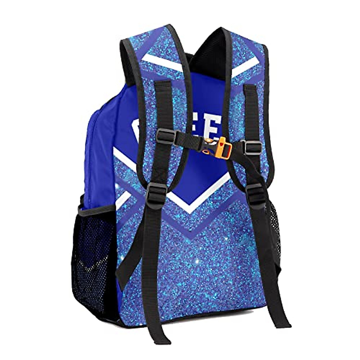 SunFancyCustom Cheer Cheerleaders Blue Backpack Personalized Daypack Laptop Travel Hiking Bag with Name