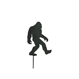 Blue Luca Bigfoot Garden Art Pick | Black Powder Coat Finish | Bigfoot is 3.5 X 5.75 inches | Made in USA