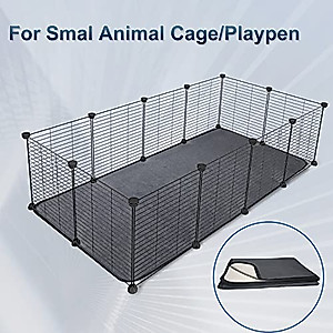 KITIPAPY 2 Pack Short Fleece Guinea Pig Cage Liners, 24x47 Soft Hamster Bedding Pee Pads, Machine Washable Extra Absorbent Waterproof Bottom for Midwest Guinea Habitat