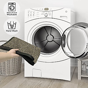 Matace Microfiber Super Absorbent Home Entrance Door Mat, Indoor and Outdoor Floor Mat with Non Slip Backing, Dirt and Mud Trapper Front Door Rug for Entryway (24"x36", Brown)