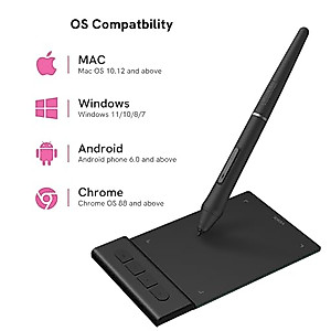 VEIKK VK430 Drawing Tablet 4x3 inch OSU Tablet, Portable Computer Graphics Tablets with 4 Shortcut Keys 8192 Levels Battery-Free Stylus Pen, Compatible with Mac/Windows/Android/Chrome/Linux