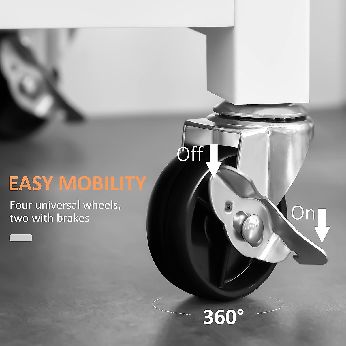 HOMCOM Rolling Kitchen Island with Storage, Kitchen Cart with Solid Wood Countertop, Drawer, Adjustable Shelf and Wine Rack, White