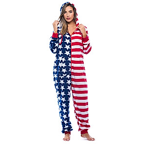 #followme 6424-RWB-M American Flag Adult Onesie/Pajamas