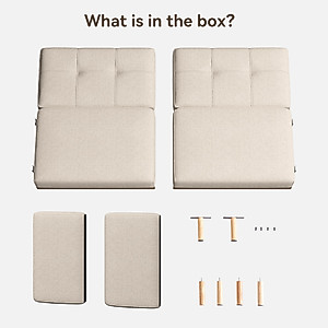 AMICLIBER Convertible Futon Sofa Bed Couch, 79 Inch Mid Century Futon Love Seat Couches,Button Tufted Upholstered Small Splitback Loveseat Sofa Cama for Living Room,RV,Office,Apartment,Beige