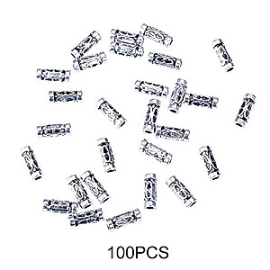 PH PandaHall 100pcs Column Spacer Beads Tibetan Tube Beads Alloy Antique Silver Metal Jewelry Spacers Loose Beads Charms for Bracelet Necklace DIY Jewelry Making, 13x5mm, Hole: 3mm