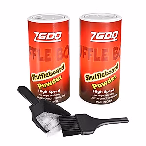 ZGDQ Shuffleboard Sand Shuffleboard Powder Wax with Mini Broom Sets-2 Cans 14OZ