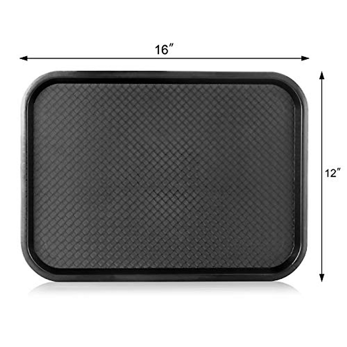 New Star Foodservice 24517 Black Plastic Fast Food Tray, 12 by 16-Inch, Set of 12