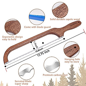 Uprichya Wooden Bread Bow Knife for Sourdough, Bread Saw for Homemade Bread, Sourdough Knife Slicer for Slicing, Sourdough Bread Cutter