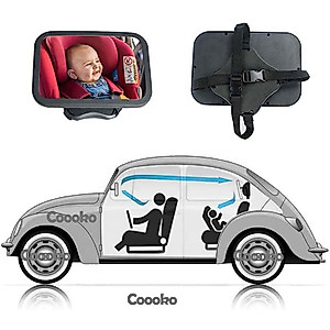 Baby Car Mirror, Safety Car Seat Mirror for Rear Facing Infant with Wide Crystal Clear View, Shatterproof, Fully Assembled, Crash Tested and Certified