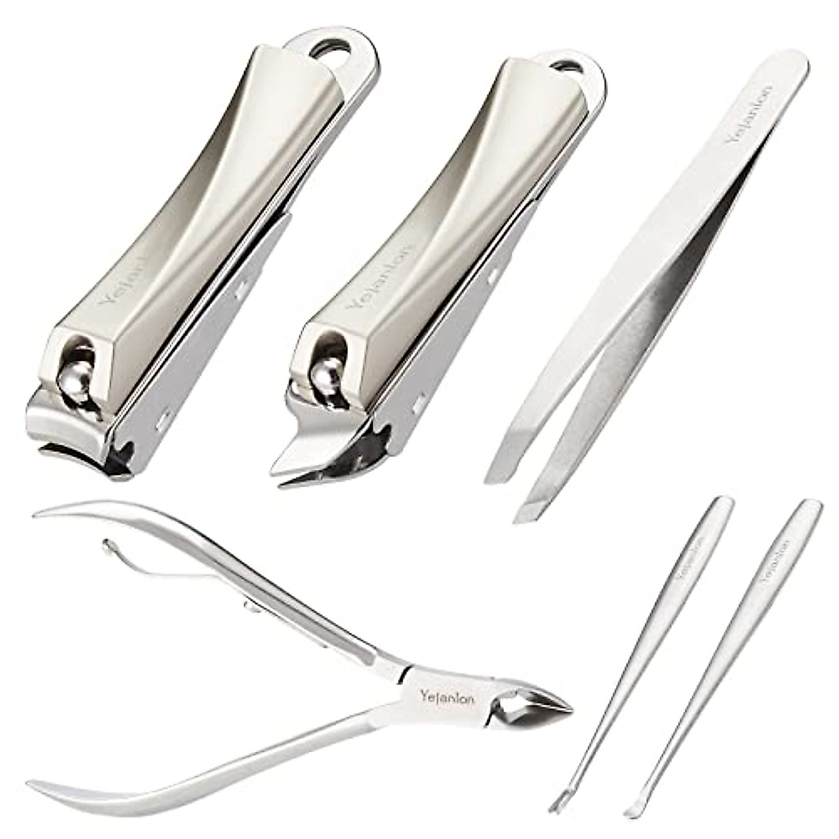Large Nail Clippers for Thick Nails, Suitable for Men, Women, Seniors, Adults with ingrown or Thick Nails. Professional 6 in 1 Stainless Steel toenail and fingernail Clipper Set