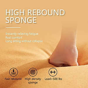 DIFY 65" W Linen loveseat Sofa, Easy to Assemble, Modern Furniture with Thickened Cushion, Perfect Couch for Living Room, Office, Bedroom (Orange)