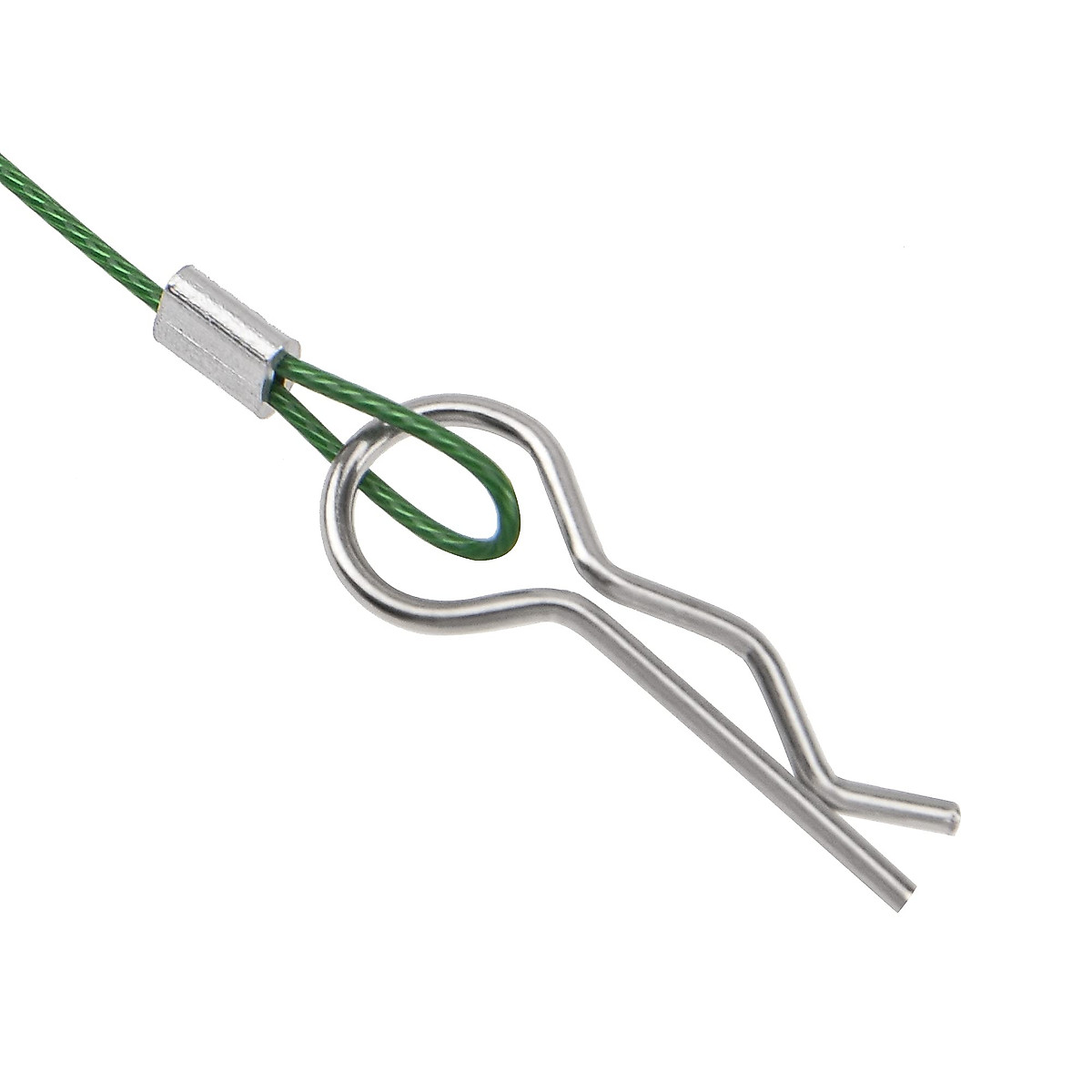 8Pack ShareGoo Metal Clip R Pin Rod with Steel Anti-Lost Rope RC Body Shell Clip Wire Compatible with 1/8 1/10 Traxxas HSP Arrma Axial Redcat RC Car Truck Crawler (Green)