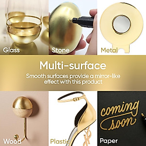 ZOET 3PK Gold Chrome Marker Chrome Pen | Gold Paint for Any Surface | Gold Chrome Marker Paint Pen for Repairing, Model Painting, Marking or DIY Art Projects| Permanent Liquid Mirror