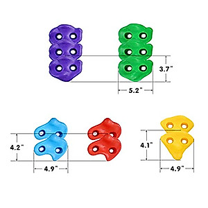 TOPNEW 12 Ninja Tree Climbing Holds for Kids Climber, Adult Climbing Rocks with 6 Ratchet Straps for Outdoor Ninja Warrior Obstacle Course Training