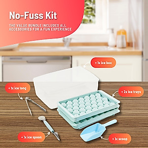 Next Level Home Ice Cube Tray - Ice Tray & Ice Cube Trays for Freezer with Lid and Bin - Sphere Ice Mold - Round Ice Cube Maker - Ice Molds Box