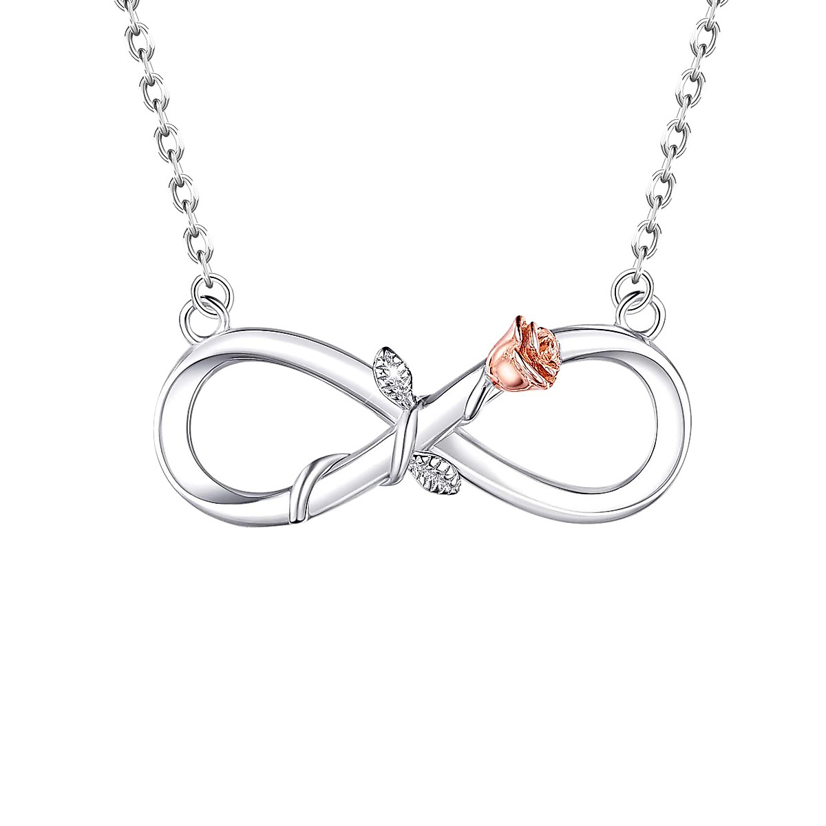 SEIRAA Tale as Old as Time Jewelry Rose Flower Pendant Necklace Fairytale Gifts (Rose Flower Necklace)