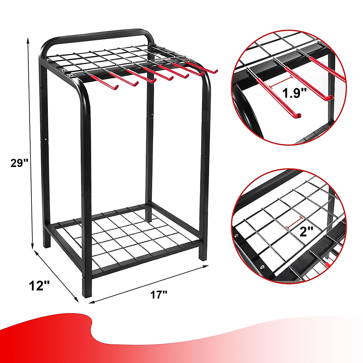 Trieez Heavy Duty Garden Tool Storage, Garden Tool Organizer - Sturdy Garden Yard Tool Rack for Garage Organization and Storage, Shed, Yard Tool Holder, Garage Tool Organizer Rack