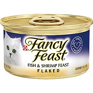 Purina Fancy Feast Wet Cat Food, Flaked Fish & Shrimp Feast - (24) 3 oz. Cans