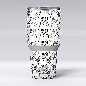 Design Skinz Slate Black Tiny Hearts Within Hearts - Skin Decal Vinyl Wrap Kit Compatible with The Yeti Rambler Cooler Tumbler Cups