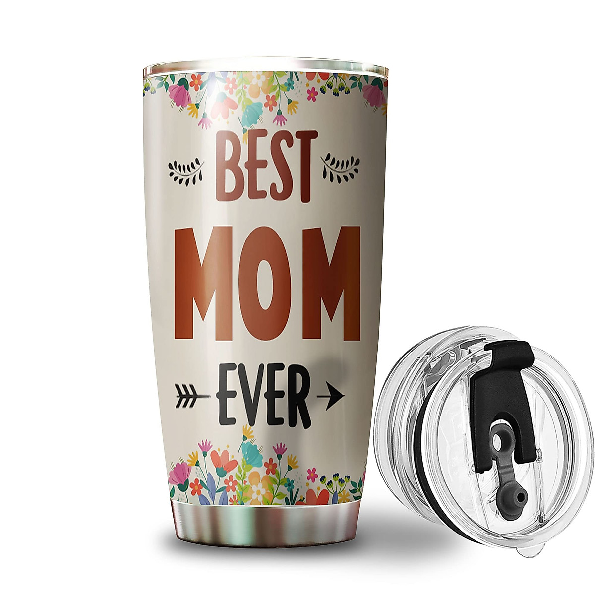 LPVLUX Best Mom Ever Tumbler Mom Tumbler with Lid Double Wall Tumbler Stainless Steel 20oz Travel Coffee Mug You Are A Really Great Mom