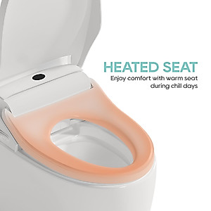 DELUXE LIVING Smart Bidet Toilet Seat with Wireless Remote and Side Panel, Multiple Cleaning Modes, Adjustable Heated Seat, Warm Water and Air Dryer, LED Night light, Fits Elongated Toilets