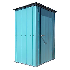 Spacemaker 4' x 3' Compact Outdoor Metal Backyard, Patio, and Garden Shed Kit, Teal and Anthracite