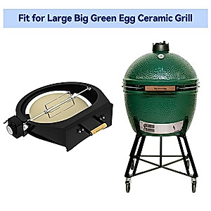 Kenmeister Chef 2 in 1 Rotisserie Kit with Pizza Ring, Rotisserie/Pizza Oven Grill Accessory Compatible with Large Big Green Eggs