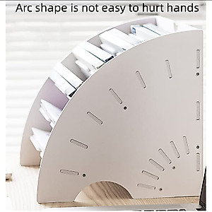 THUMEYE File Organizer for Desk, Fan-Shaped Desktop Organizer for Document/Letter/Paper with 6 Compartments, File Folder Organizer for Office School Home, White, 13.2'' D x 10.9'' W x 10.9'' H