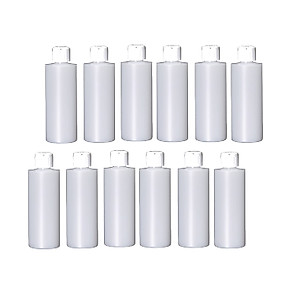Natural Farms 4 oz Plastic Flip Top Pour Spout Bottles - 12 Pack - for Essential Oils, Perfumes, Lotions