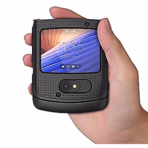 Case with Clip for Motorola RAZR 5G Flip Phone, Nakedcellphone [Black] Hard Shell Slim Cover with [Rotating/Ratchet] Belt Hip Holster Holder Combo for Motorola Moto RAZR 5G Flip Phone (2020) XT2071