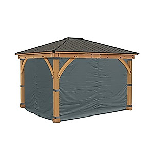 APEX GARDEN Replacement 4-Side Curtain for 11 ft. x 13 ft. Meridian Gazebo (Grey)