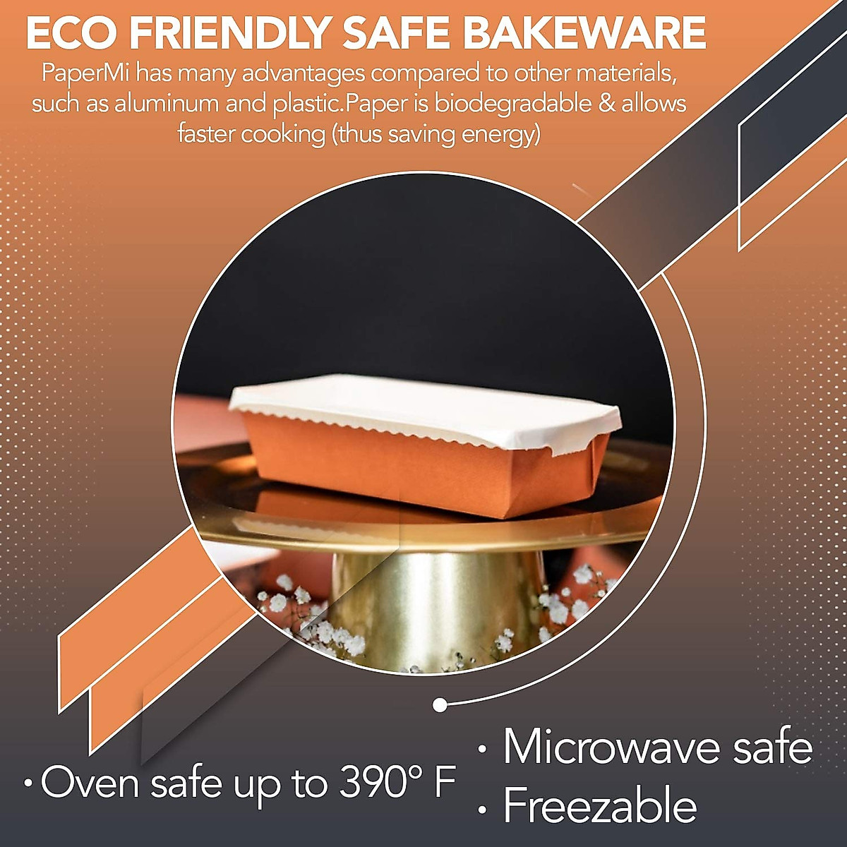 Paper Loaf Pans – 24pcs, 6.5” x 2.5”, 1.75”, 14oz – Oven, Microwave & Freezer Safe – Paper Cake Pans You Can Take From Bake to Serve – Non Stick, Disposable Molds for Runny, Thick & Dough Batter