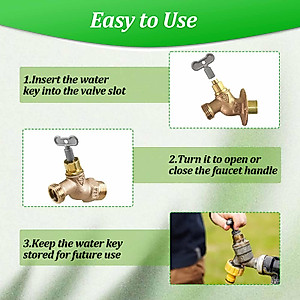 LanKstet 5/16 80132 Sillcock Water Key,Water Spigot knob Keys,Outdoor Faucet Handle,Square Stem Outside Shut Off Valve Hose Key,3 pcs