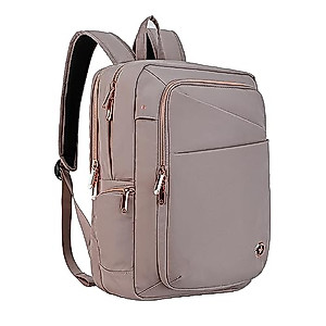 Swissdigital Design Katy Rose Laptop Backpack For Women，College Bookbags With USB Charging Port，Large Capacity Computer Backpacks For Work Business Lotus (SD1006F-82)