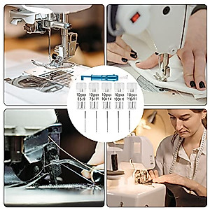 50pcs Sewing Machine Needles Assorted Universal Hax1 65/9 75/11 90/14 100/16 110/18 with a Needle Threader for Bernina Kenmore Singer Brother Janome Schmetz