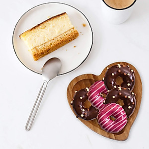 BESPORTBLE Heart-Shaped Wooden Tray, Jewelry Display Tray, Food Display Tray, Suitable for Fruits, Salads and Desserts