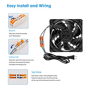 Qirssyn EC Axial Fan 80mm x 25mm 3inch AC 110V 115V 120V 220V 240V Dual Ball for Small Camper Refrigerator Projector Breaker Box Modem Stereo Receiver Cooling