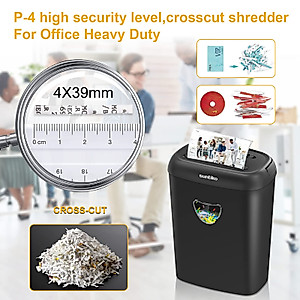 Paper Shredder, 14-Sheet Cross Cut with 6.6-Gallon Basket, P-4 Security Level, 3-Mode Design Shred Card/CD/Staple/Clip, Heavy Duty with Jam Proof System, Woolsche Paper Shredder for Office (ETL)