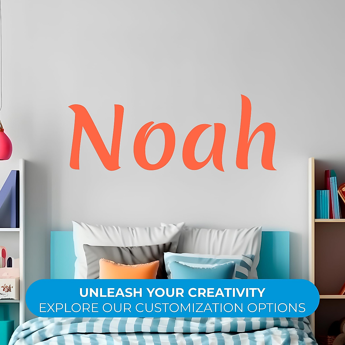 crypto Multiple Font Custom Name Nursery Wall Decal - Mural Wall Decal Sticker for Home Children's Bedroom, Car and Laptop (OP004)