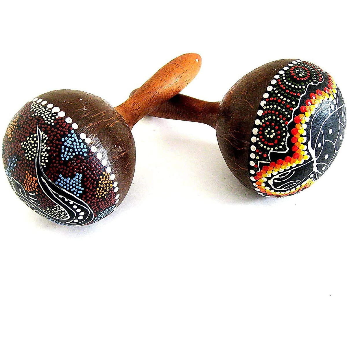 Jive Maracas Large Wooden Maracas Rattle Shaker Percussion Instrument Hand Painted Pair