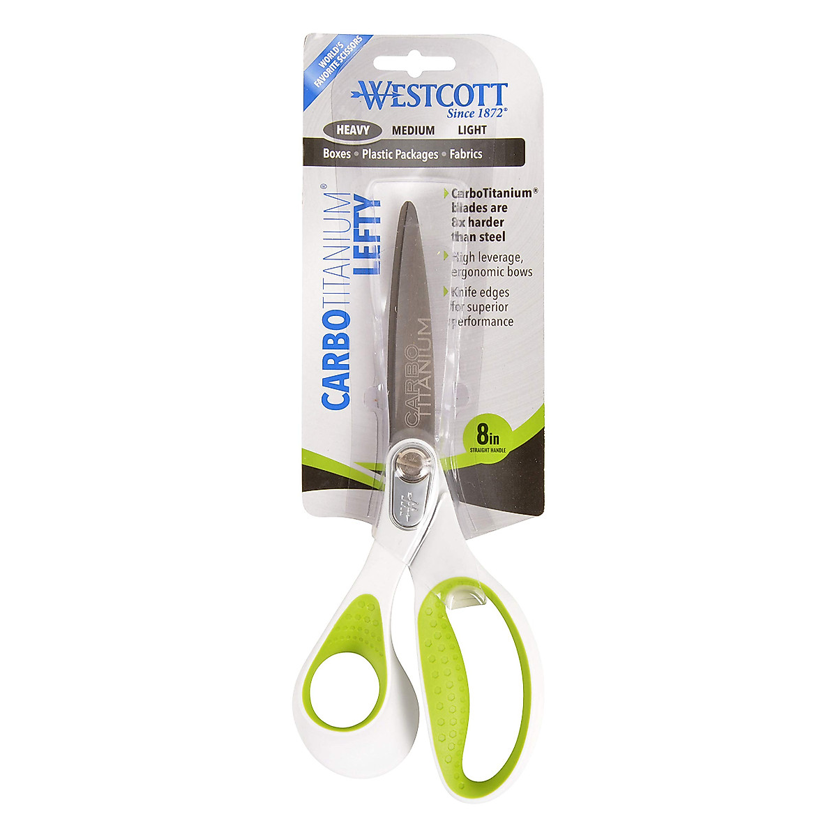 Westcott 8" Lefty Heavy Duty Carbo-Titanium Bonded Scissors, Bent (16446)