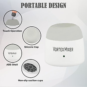 HUBEST 5200rpm Mini Vortex Mixer Paint Shaker,Lab Vortex Shaker with Touch Function for Nail Polish,Eyelash Shaker,Tattoo Ink,Glue Adhesives and Test Tubes (Grey)