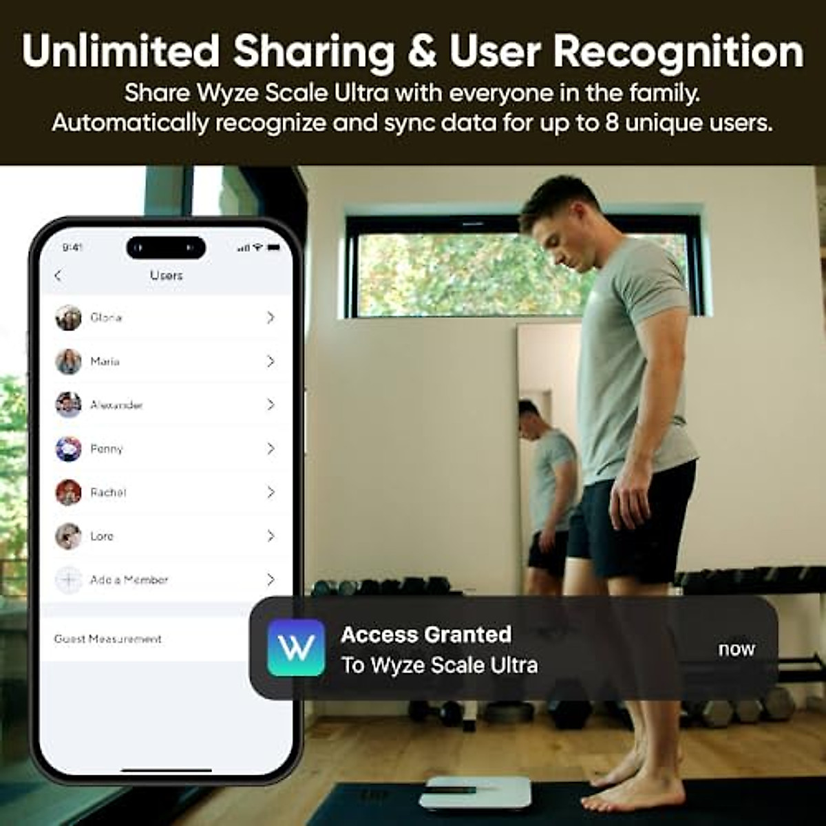 Wyze Scale Ultra, Smart Scale with 4.3" Color Display, Digital Bathroom Scale for Body Weight BMI Muscle Mass Composition, Wi-Fi & Bluetooth Body Fat Scale with Heart Rate- White