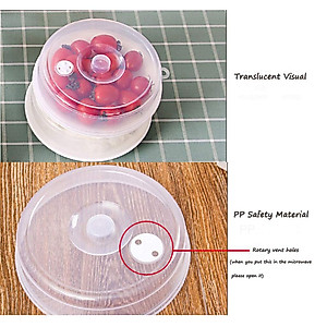 2 PCS Microwave Cover for Food, Clear Microwave Splatter Cover with Steam Vent, 9 Inch and 6.7 Inch Covers, Kitchen Gadgets and Accessories, Transparent