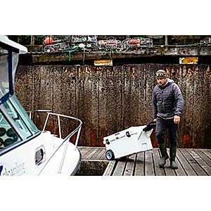 Pelican 70QT Elite Cooler (White/Grey) | 46 Can Capacity with Ice | 9 Day Ice Retention | Built-in Cup Holders & Bottle Opener | Guaranteed for Life