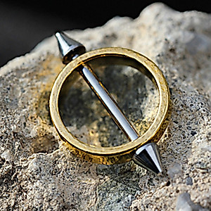 WildKlass Jewelry Gold Plated Spiked Circular Nipple Shield