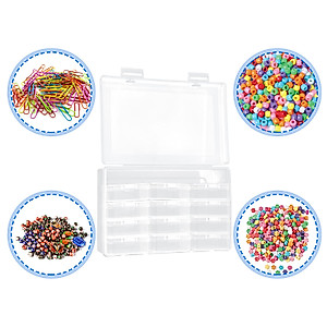 CertBuy 36 Pieces Small Plastic Storage Containers with Hinged Lids Clear Bead Organizer Box Mini Storage Cases for Storage of Beads Jewelry, Diamonds DIY Art Craft (2.16×2.16×0.79 Inch)