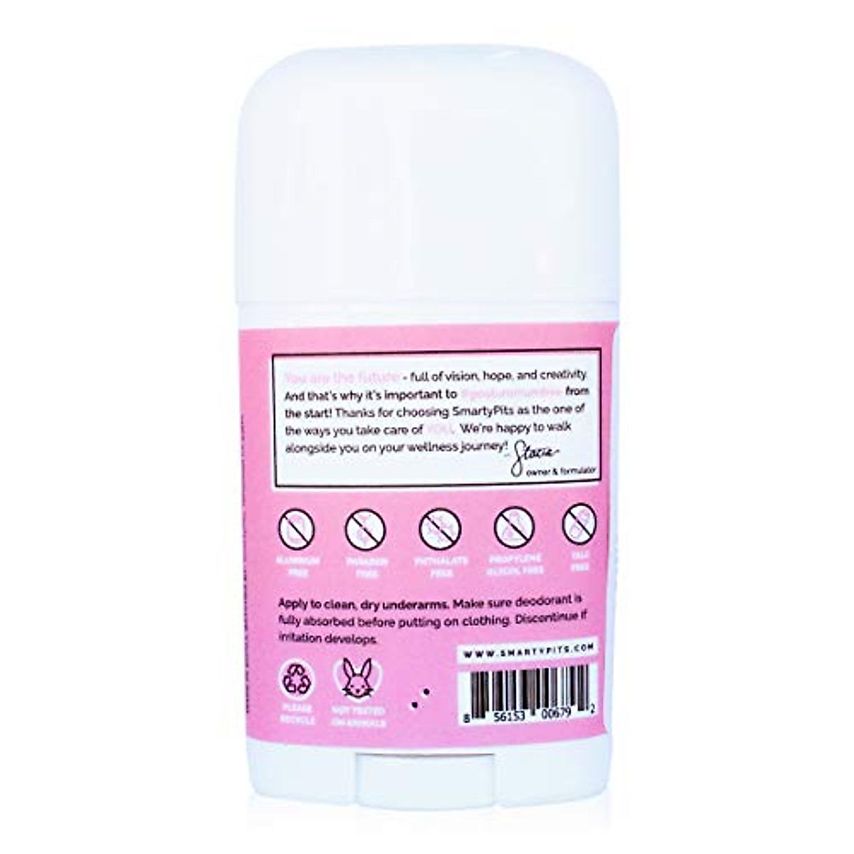 SmartyPits – Teen Natural/Aluminum-Free Deodorant for Sensitive Skin (baking soda free) Paraben Free (Pink Lemonade)