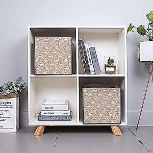 Cute Kawaii Teddy Bear Storage Cubes with Handles Foldable Fabric Bins Organizing Baskets for Shelves Closet
